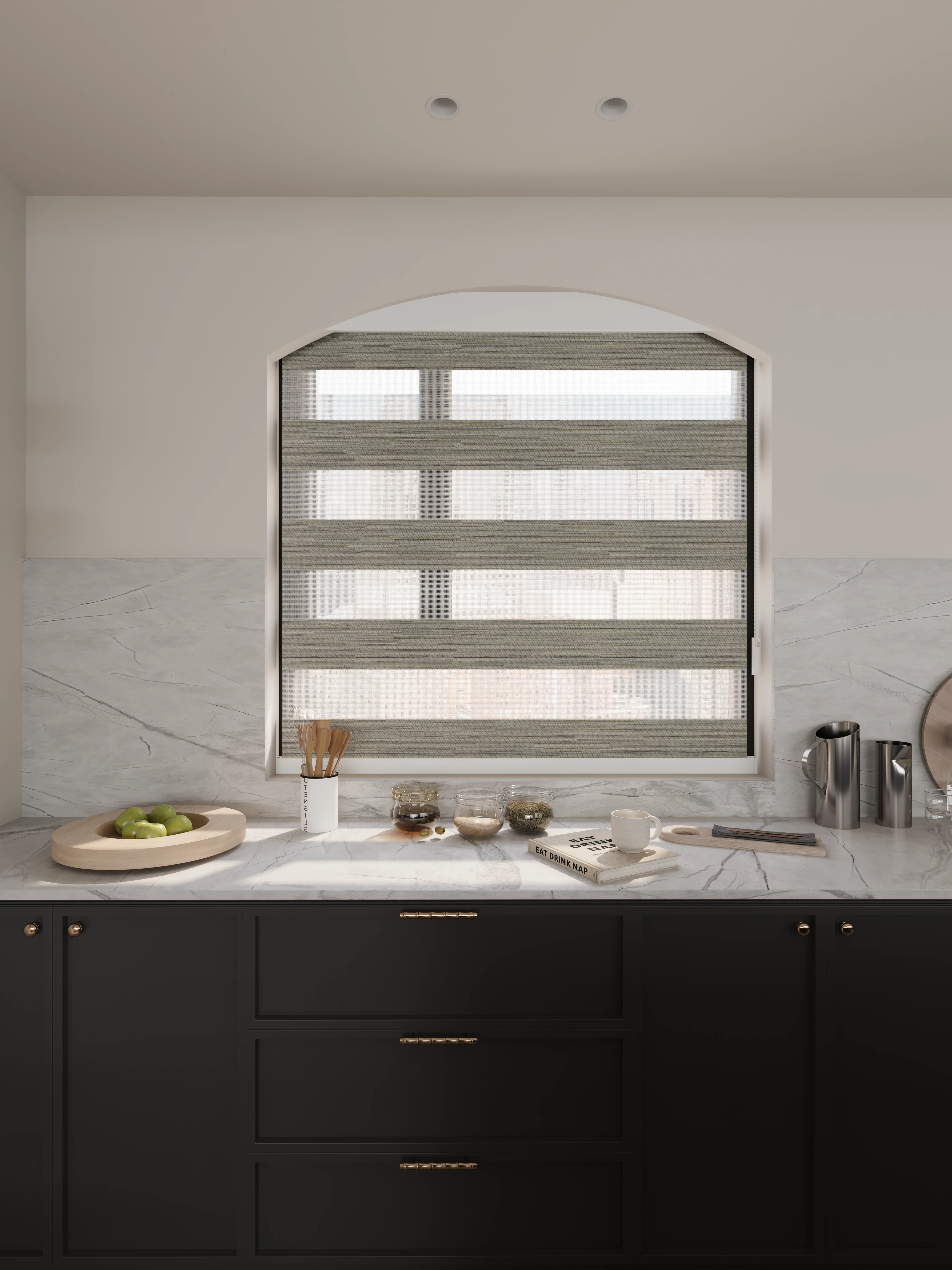 Darphe Custom Full Blackout Muti-Color Zebra Shades